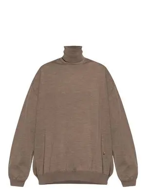 Moschino Oversized Wool Turtleneck - Brown
