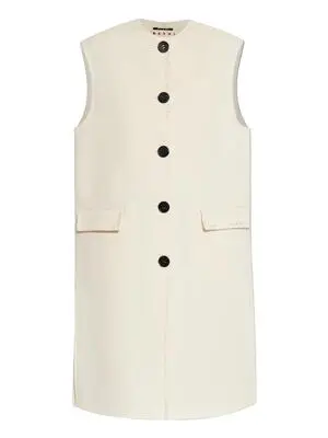Marni Vest With Decorative Stitching - Cream