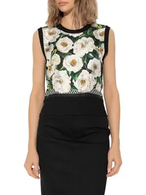 Dolce & Gabbana Sleeveless Silk Top - Black