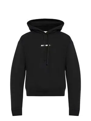 JIL SANDER Cotton Loose Fit Hoodie - Black