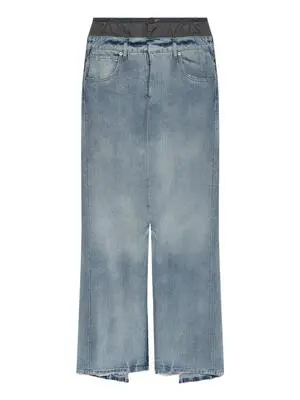MAISON MARGIELA Denim Maxi Skirt - Light Blue