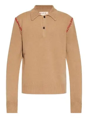 Marni Polo Wool-cashmere Sweater - Beige