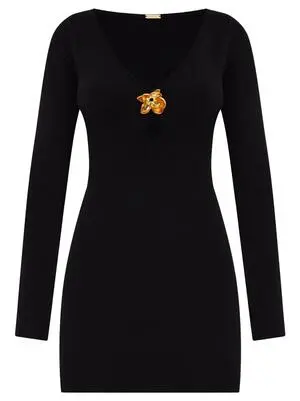 Cult Gaia Mani Knit Mini Dress With Appliqu - Black