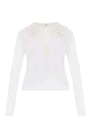 Chloé Lace-collar Top - White