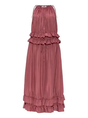 CHLOÉ Silk Maxi Dress With Ruffles