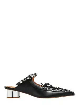 GANNI Eco Leather Heeled Mules - Black