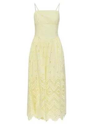 SELF-PORTRAIT Strappy Midi Dress - Yellow
