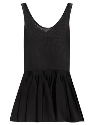 Alaïa Sleeveless Fit & Flare Dress - Black