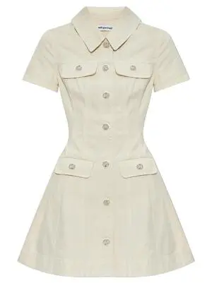 SELF-PORTRAIT Denim Mini Dress - Cream