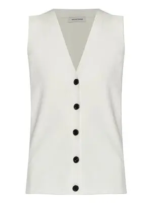 ANINE BING Wool And Silk Vest - Cream