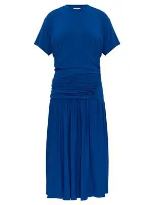 FERRAGAMO Draped Knit Dress - Blue