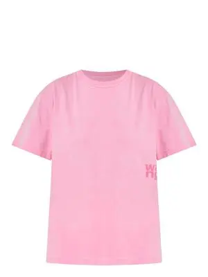 Alexander Wang T-shirt With Embossed Logo - Pink