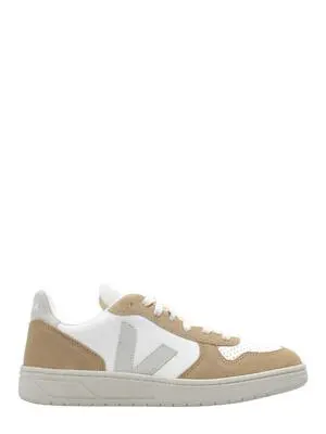 VEJA V-10 Chromefree Leather Sneakers - Beige