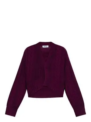 Attico Cable Knit Wool And Cashmere Sweater - Purple