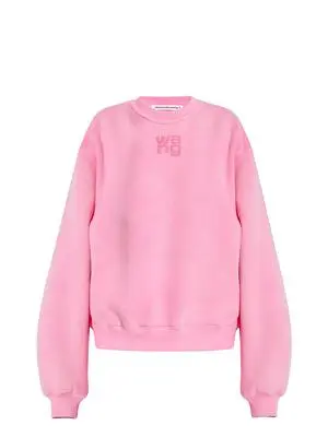 Alexander Wang Sweatshirt With Embossed Logo - Pink
