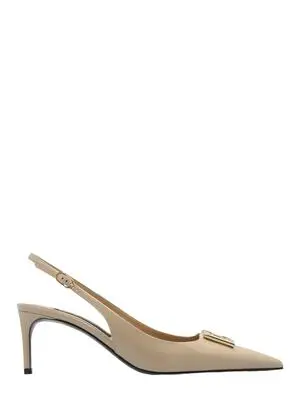Dolce & Gabbana Slingback Heeled Pumps - Beige