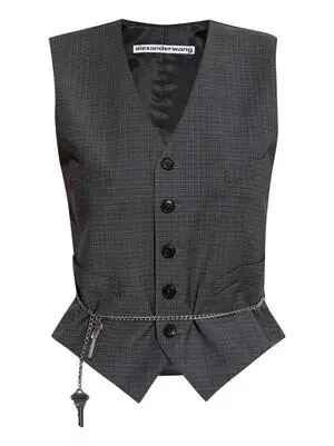 Alexander Wang Wool Vest With Chain Detail - Grey