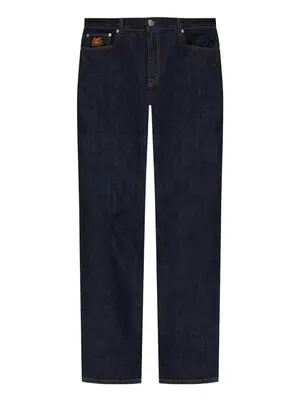 Etro Jeans With Embroidered Logo - Navy Blue