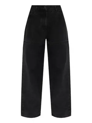 Attico Slit Bootcut Jeans - Black