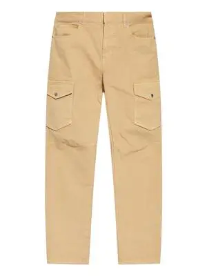 Balmain Cargo-Style Cotton Pants Beige