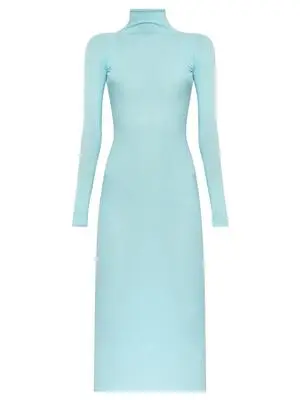 Alaïa Turtleneck Midi Dress - Light Blue