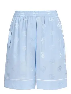 Dolce & Gabbana Silk DG Embossed Shorts Light Blue