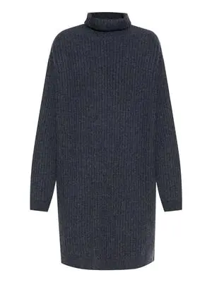 LEMAIRE Wool Turtleneck Dress - Navy Blue