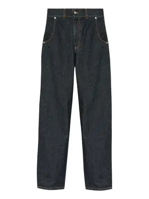 Moschino High-waisted Straight Leg Jeans - Navy Blue