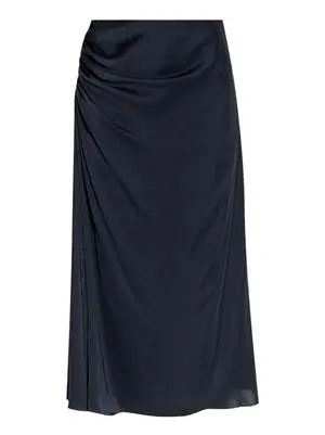 Theory Satin-Finish Skirt Navy Blue