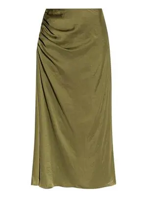 Theory Satin-finished Midi Skirt - Green