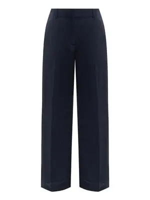 Theory Satin-finished Trousers - Navy Blue