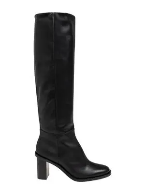 Max Mara Knee High Leather Boots - Black