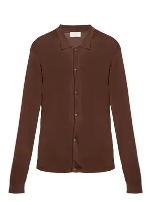 Officine Générale Brent Collar Cardigan - Brown