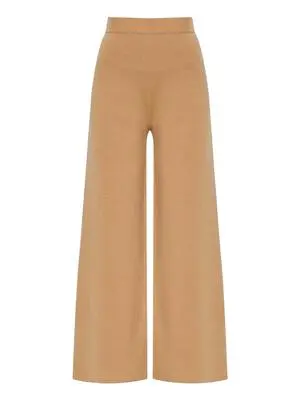 Max Mara Wool And Cashmere Wide-leg Trousers - Beige