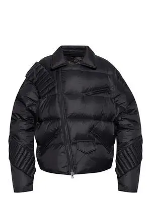 RAXXY Quilted Down Jacket With Asymmetrical Zipper - Black