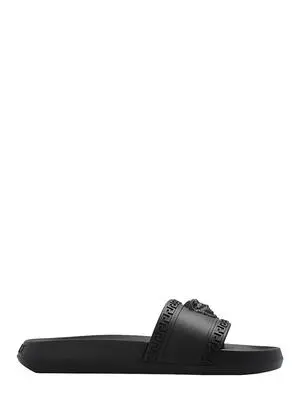 Versace Greca Rubber Slides - Black