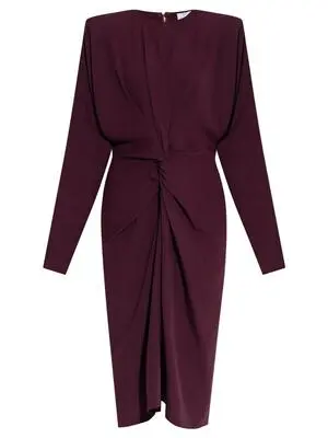 Stella McCartney Draped Waist Midi Dress - Burgundy