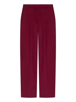 Stella McCartney Wool Pleated Trousers - Burgundy