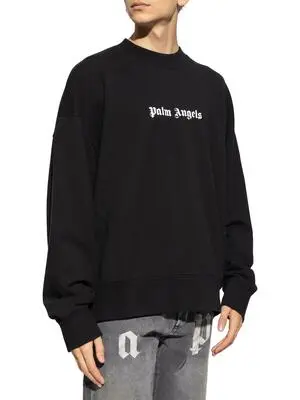Palm Angels Sweatshirt With Logo - Black
