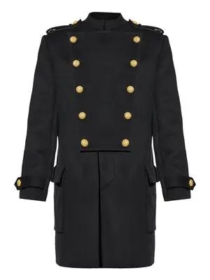 BALMAIN Double-Breasted Wool And Cashmere Coat