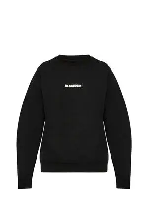 JIL SANDER Sweatshirt With Printed Logo - Black