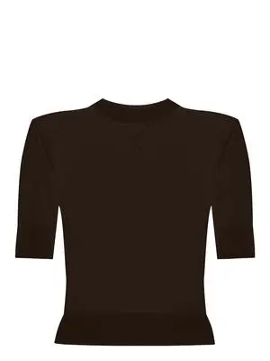 JIL SANDER Embroidered Logo Top - Brown