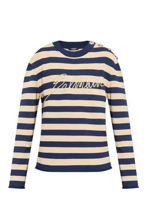 Balmain Logo Intarsia Knit Sweater - Cream