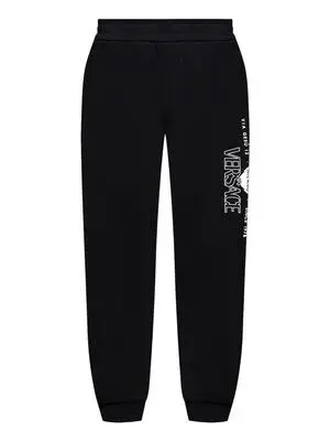 Versace Sweatpants With Logo - Black