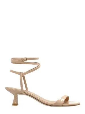 STUART WEITZMAN Patent Leather High-heeled 'nudist' Sandals - Beige