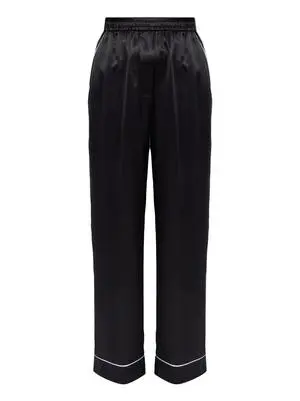 Dolce & Gabbana Silk Wide-leg Pants - Black