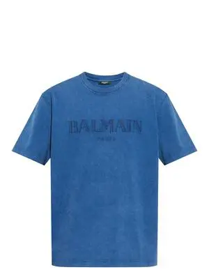 Balmain T-shirt With Logo - Blue