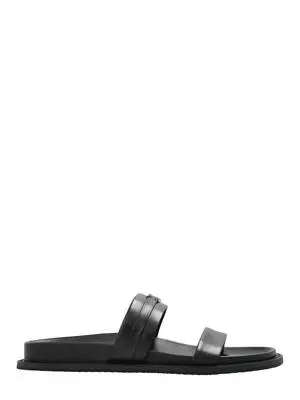 Michael Kors Leather Slides - Black