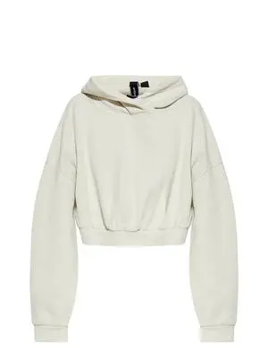 ENTIRE STUDIOS Cropped Cotton Hoodie - Grey