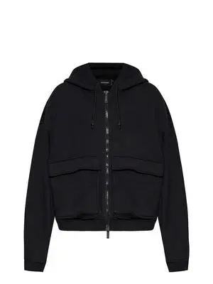 Dsquared2 Cropped Zip Up Hoodie - Black